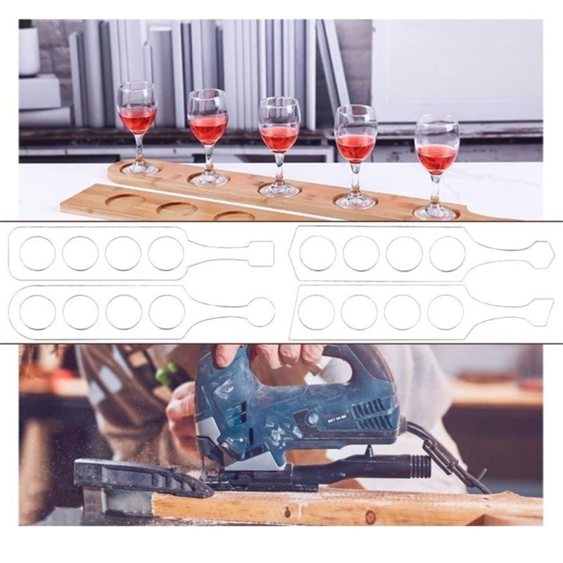 Alilin Clear Acrylic Templates Glass Flight Paddle Board Acrylic Router ...