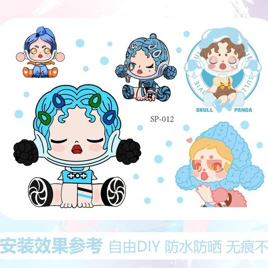 Popmart stickers Molly cute cartoon stickers Skullpanda stickers ...