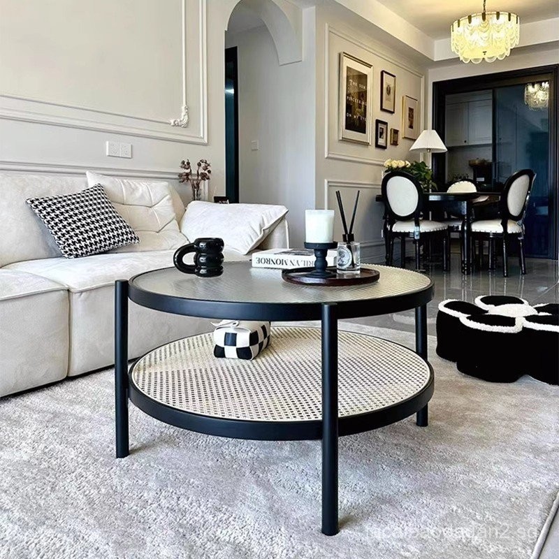 Japanese Style Coffee Table Living Room Household Solid Wood Rattan ...