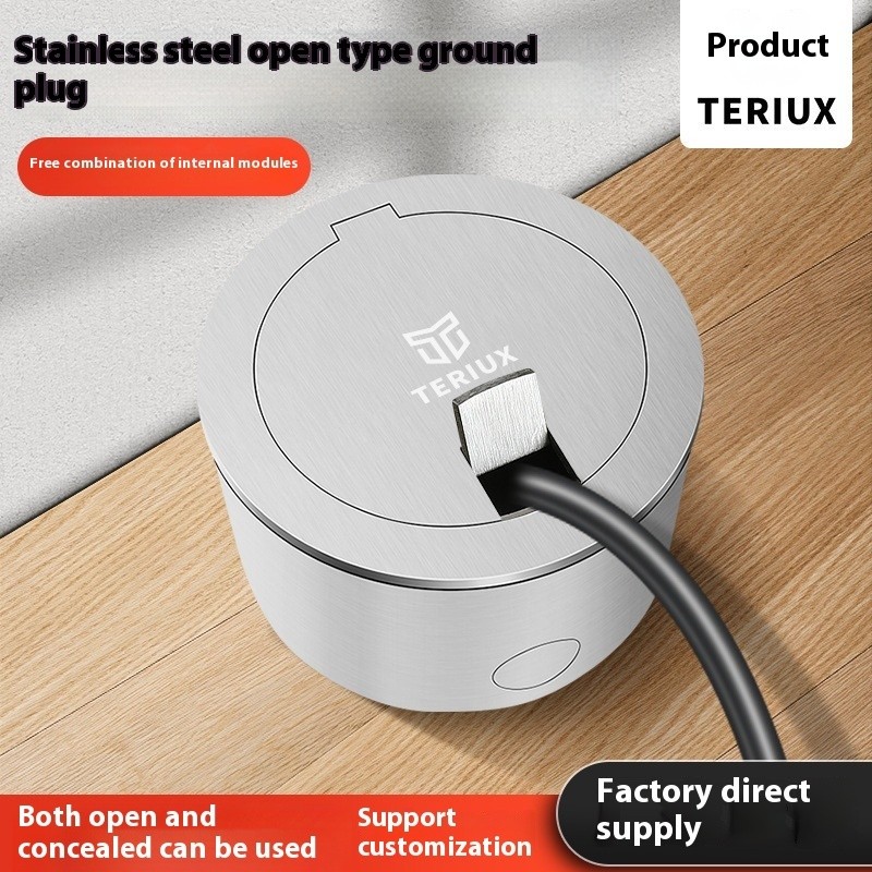 Straight Round Open Type Surface Mounted Ground Plug Invisible Hidden ...