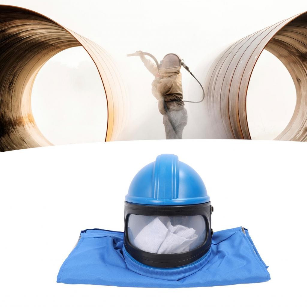 Moonbase Sandblaster Helmet Air Feed Sandblast with Shoulder Protective ...