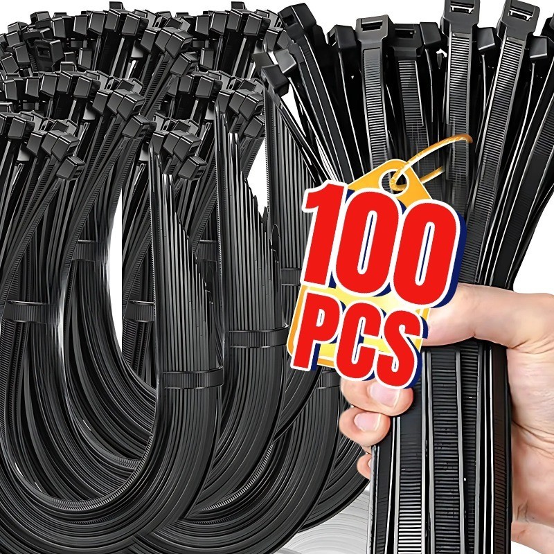 100Pcs Nylon Cable Ties Adjustable Self Locking Cord Ties Straps ...