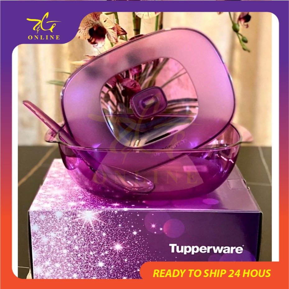 Tupperware 2.5L Purple Royale Crystalline Servewave Set Saucy Server ...