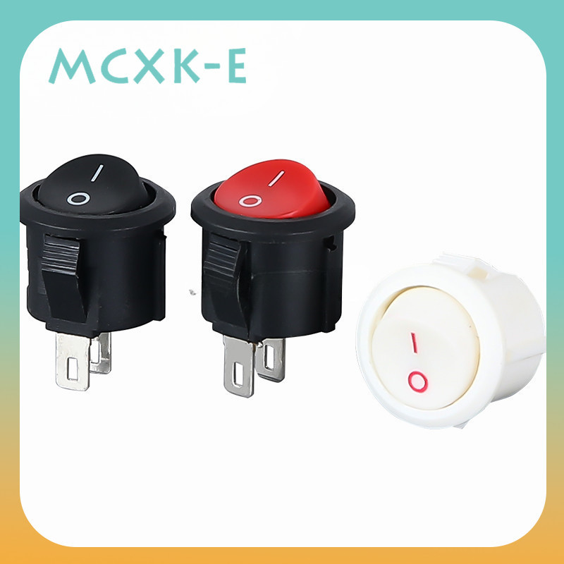 MCXK-E 5Pcs 20mm Diameter Round Rocker Switches Black Mini Round Black ...