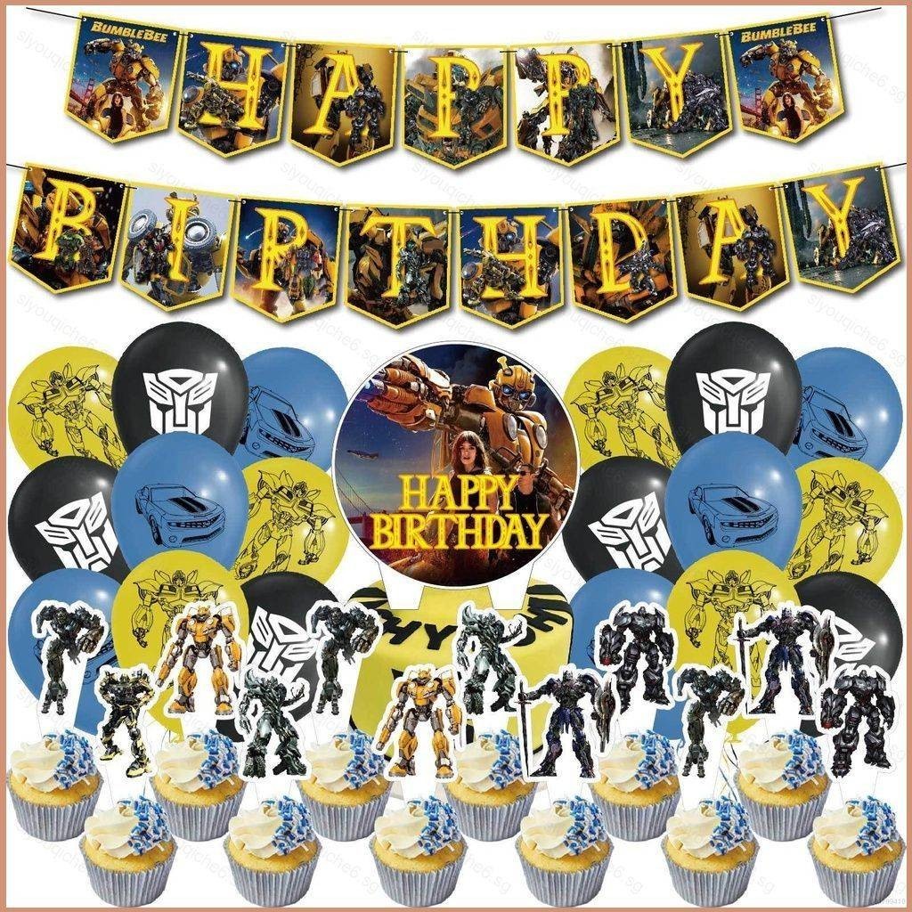 Transformers Bumblebee Theme kids birthday party decorations banner ...