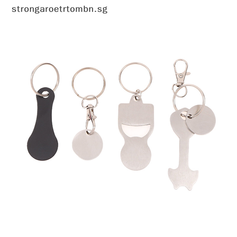 Strongaroetrtombn Coin Change Unlock Coins Trolley Keychain Grocery ...