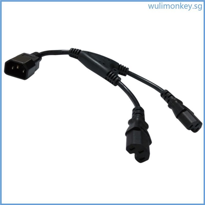 WU 3-pin IEC320 C14 Male Plug to 2xC15 Female Power Cord Y Splitters ...