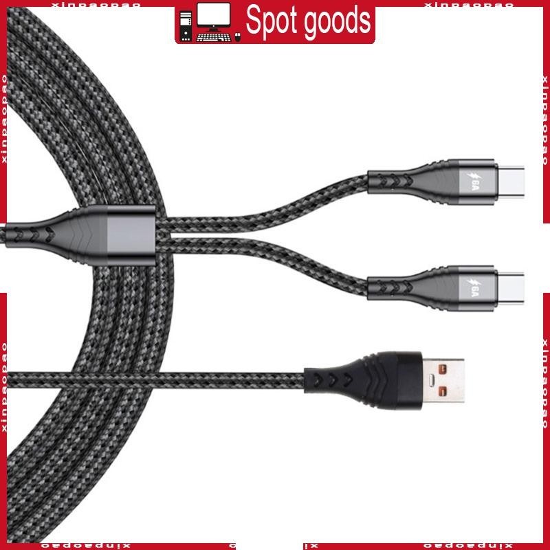 XI 2in1 Dual Charging Cable USB to 2 Type C Connector Fast Charging ...