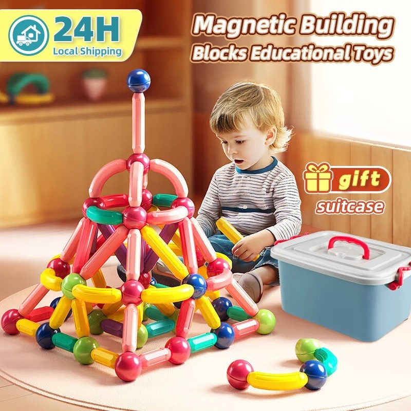 Magnetic Blocks For Kids Educational Toy Mainan Blok Montessori toys ...