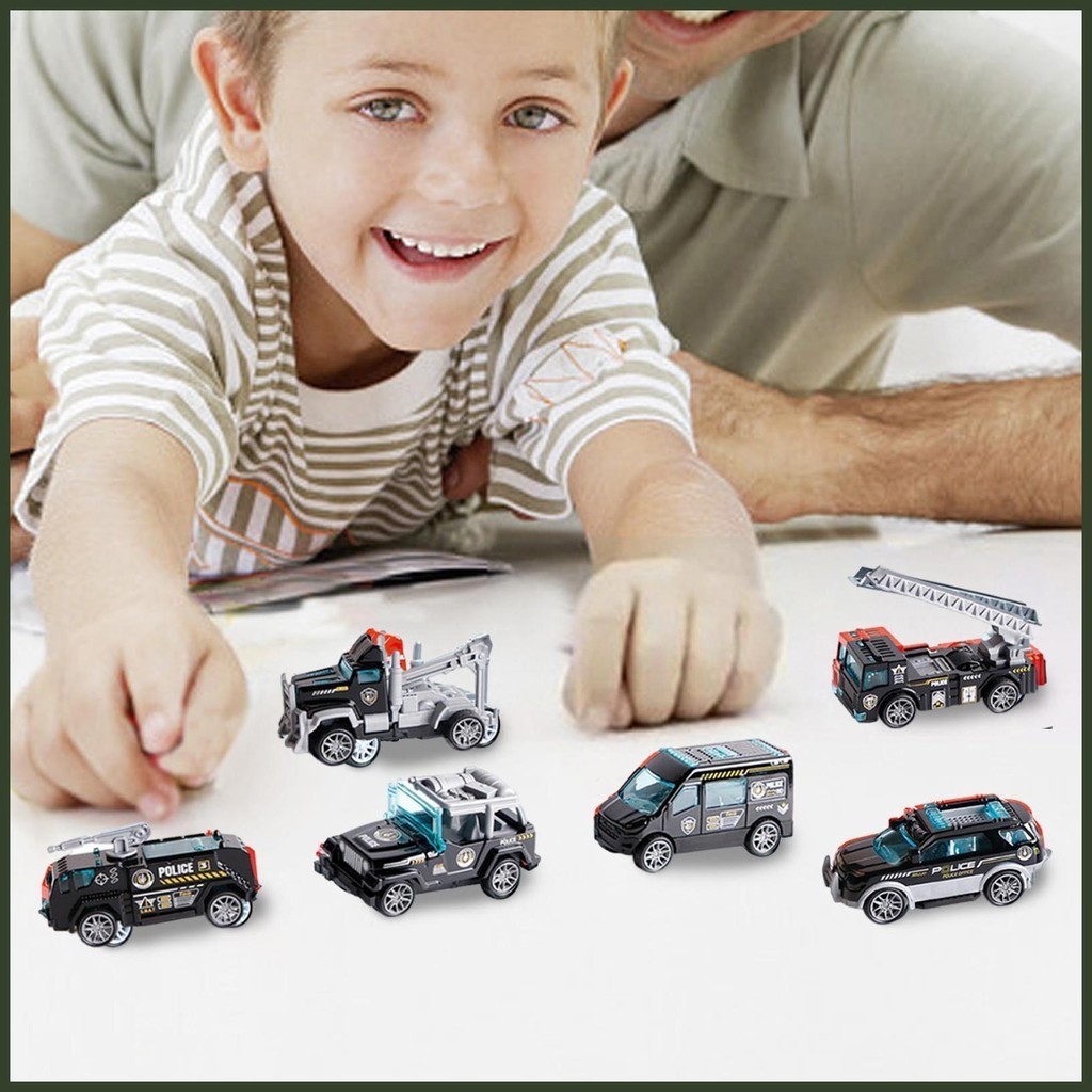 Pull Back Vehicles Rescue Car Metal Toy Vehicle Set Truck Model Fun ...