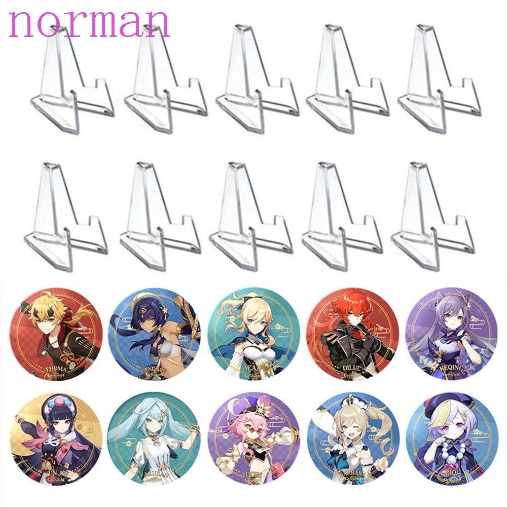 NORMAN 10PCS Badge Display Stand Holder, Clear Acrylic Coin Capsule ...