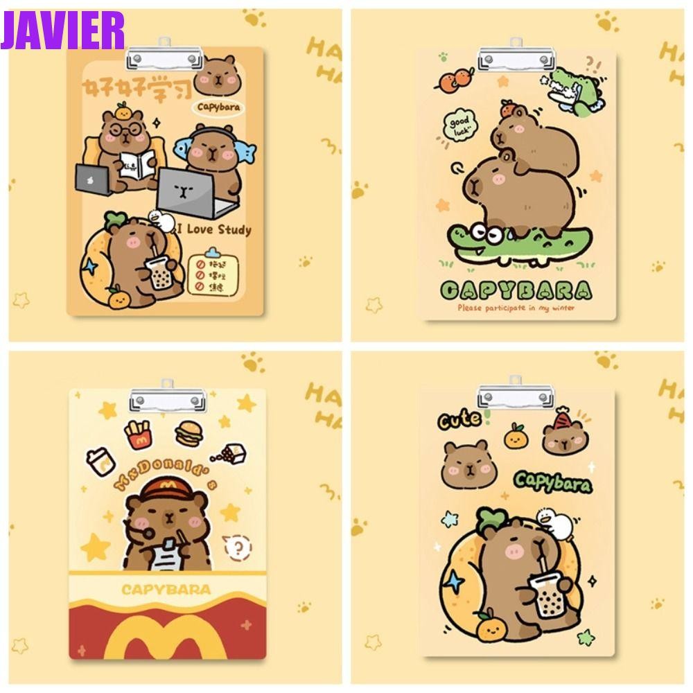 JAVIER A4 Board Clip Folder, Aesthetic File Storage Capybara File ...