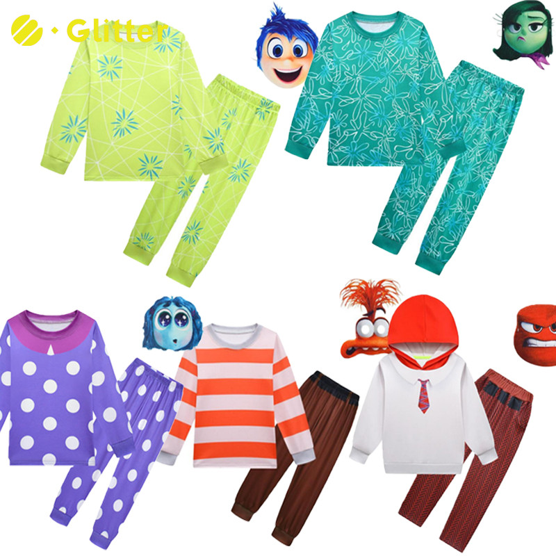 Inside Out 5-Character Kids Cosplay Set (Joy, Sadness, Anger, Fear ...