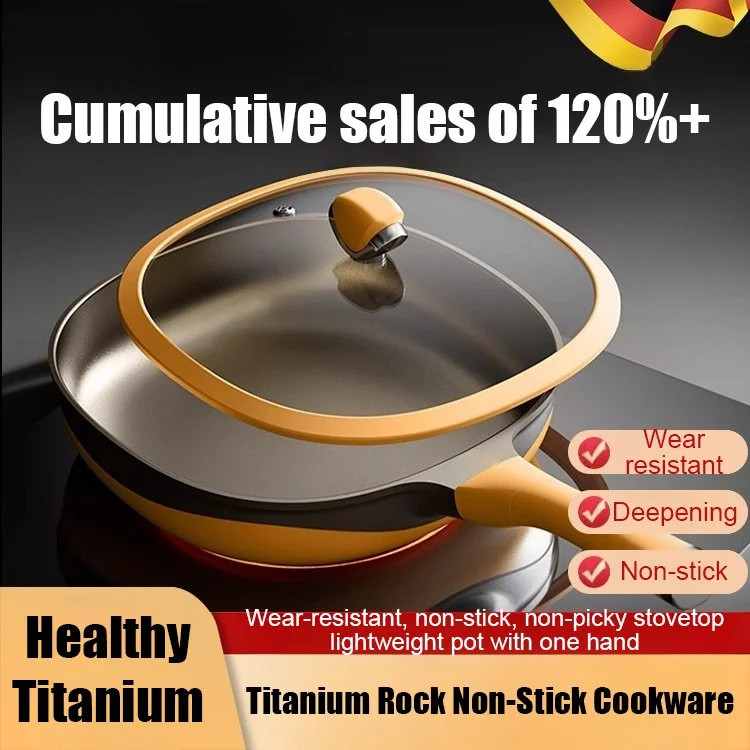 🎈HOT🎈[Titanium Non-Stick Frying Pan]Lightweight Heat Wear-Resistant Pot ...