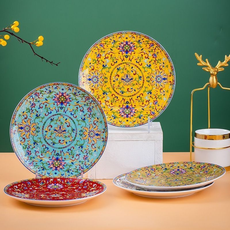 Yixi Vegetable Plate Fruit Plate Household Chinese Plate Chinese Style ...