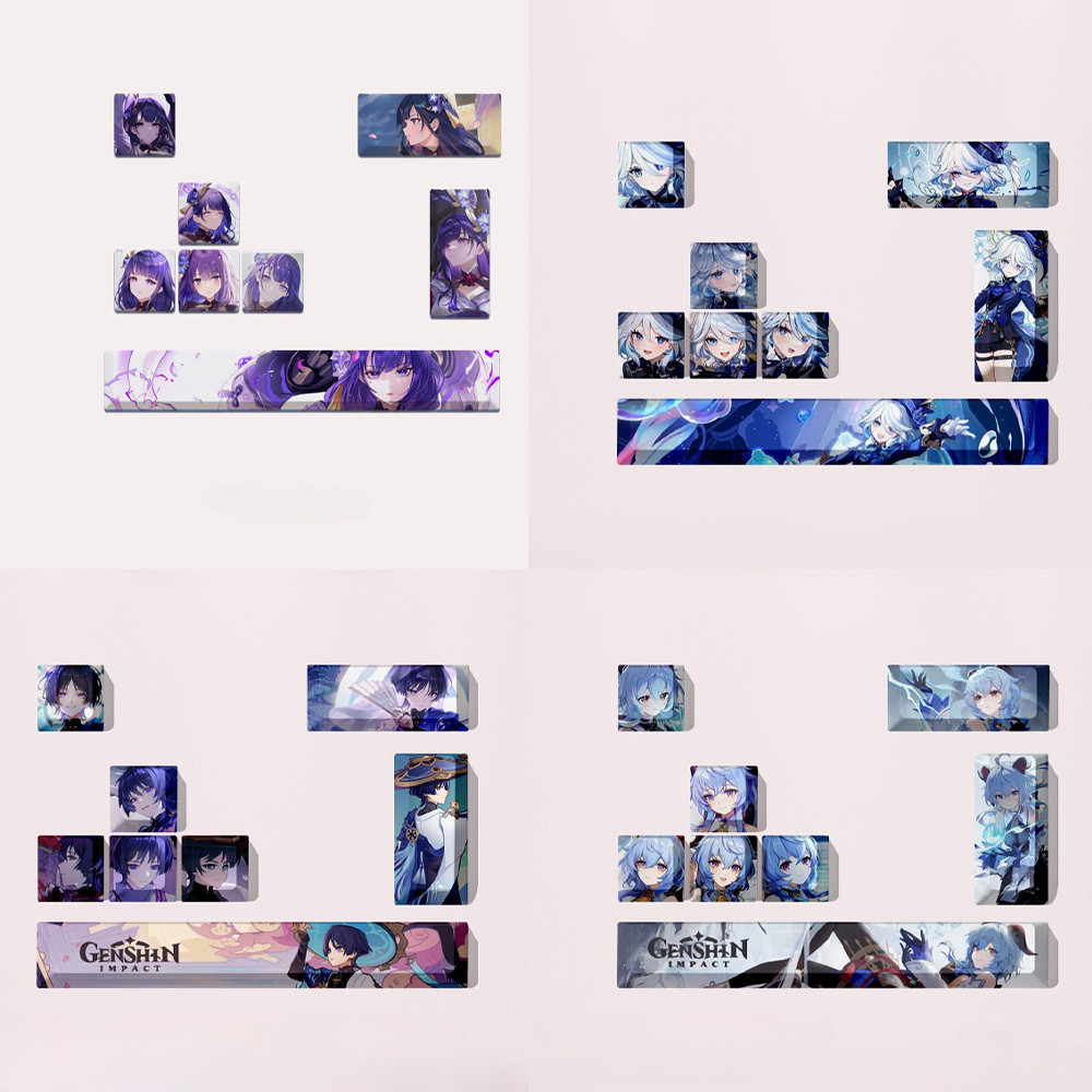 7/8pcs Genshin Impact Furina Wanderer Keycaps Cherry Profile PBT Dye ...