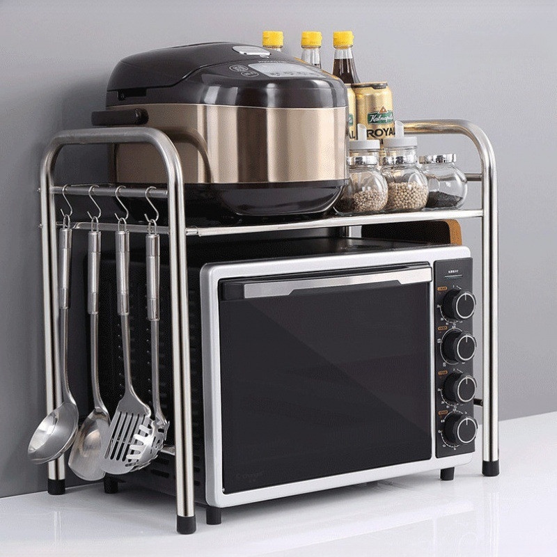 Kitchen Stainless Steel Storage Rack Microwave Oven Rack Single Layer ...