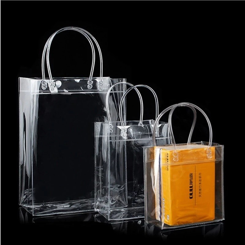 [ Next Day Delivery ] PVC Transparent Gift Bag Waterproof Shopping Tote ...