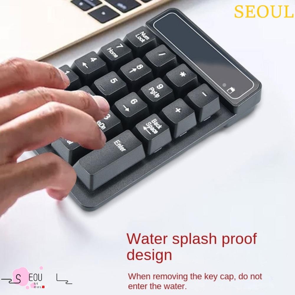 SEOUL 2.4G Wireless Numeric Keyboard, 19 Keys Mechanical Feel Computer ...