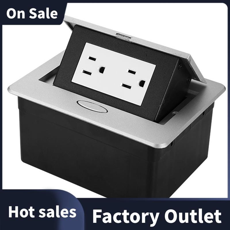 1 Set 2 Outlets Pop-Up Floor Electrical Outlet Recessed Hidden ...