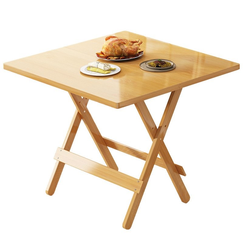 Foldable Table for Home Use, Small Apartment Bamboo Dining Table ...