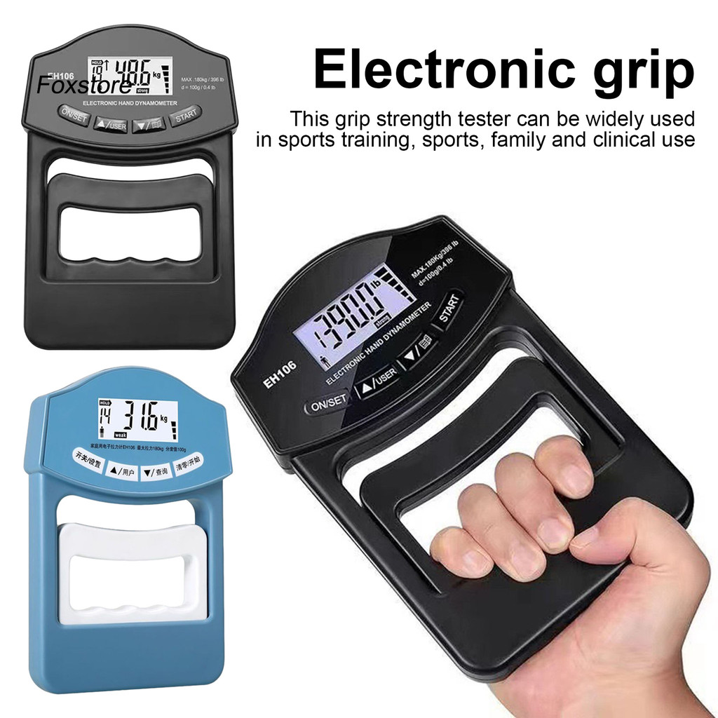 [Fx] Electric Grip Strength Tester 396Lbs/180Kg LED Display Hand Grip ...
