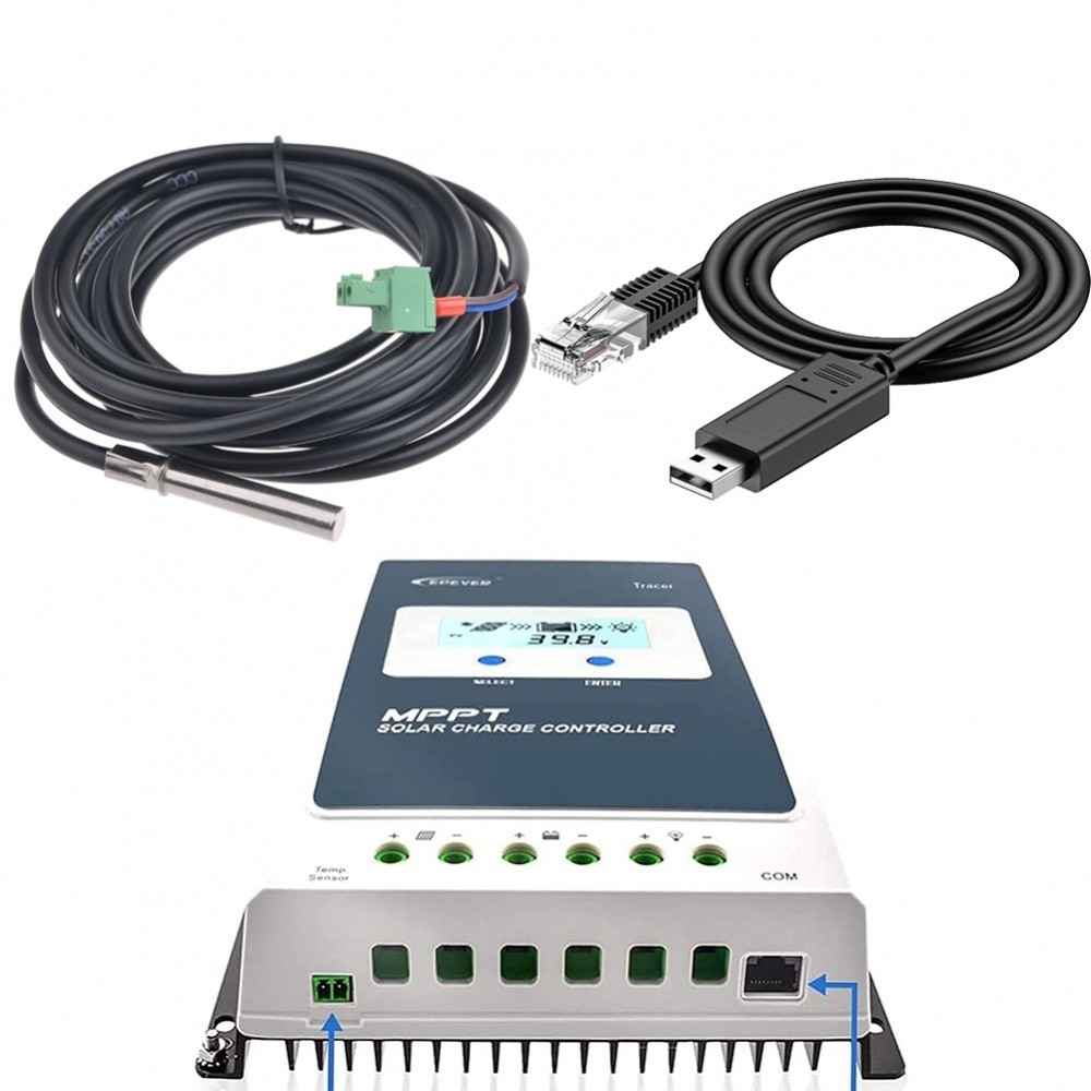 For Epever Solar Controller Battery Temperature Sensor with RS485 to ...