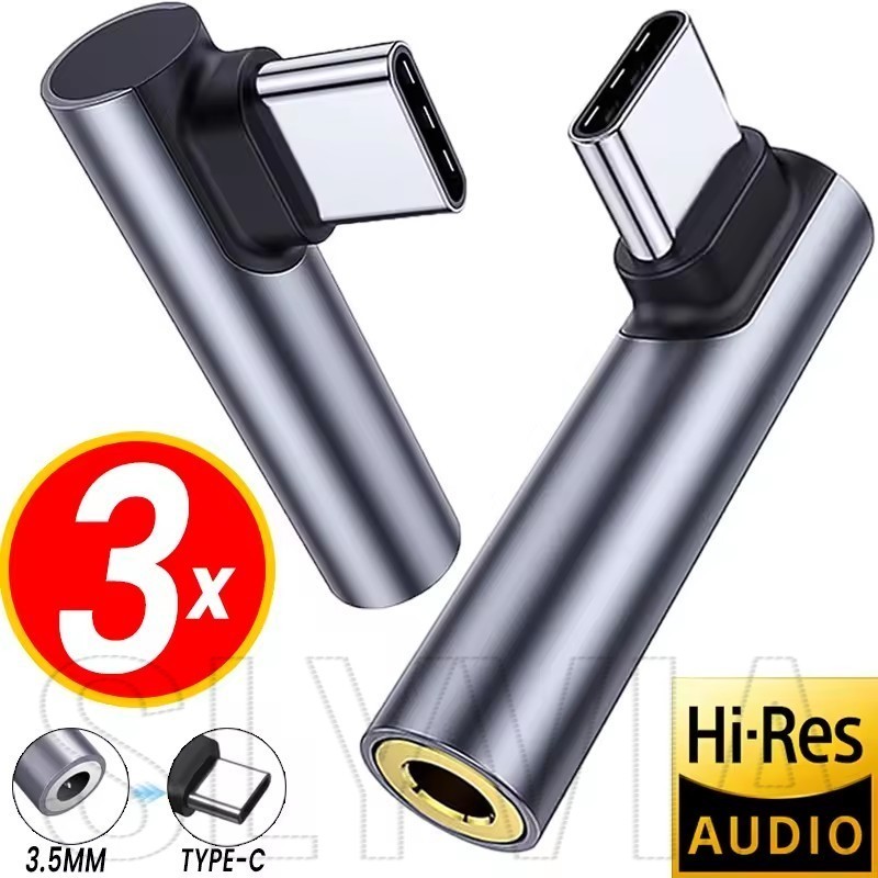 SLXC-1/2/3Pcs Right Angle Type C to 3.5mm Jack Adapter - USB C to ...