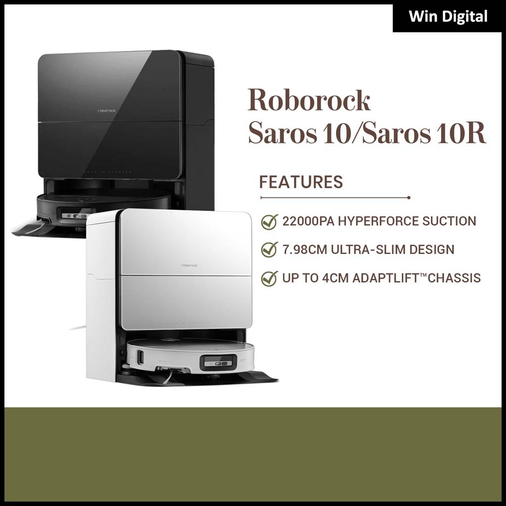 [SG STOCK]【GRAND LAUNCH】Roborock Saros 10/Saros 10R Robot Vacuum | 7.98cm Slim | 1st AdaptiLift ...