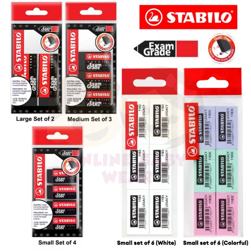 STABILO Exam Grade Dust Free Eraser 2s 3s 4s 6s Pemadam Pensil Rubber ...