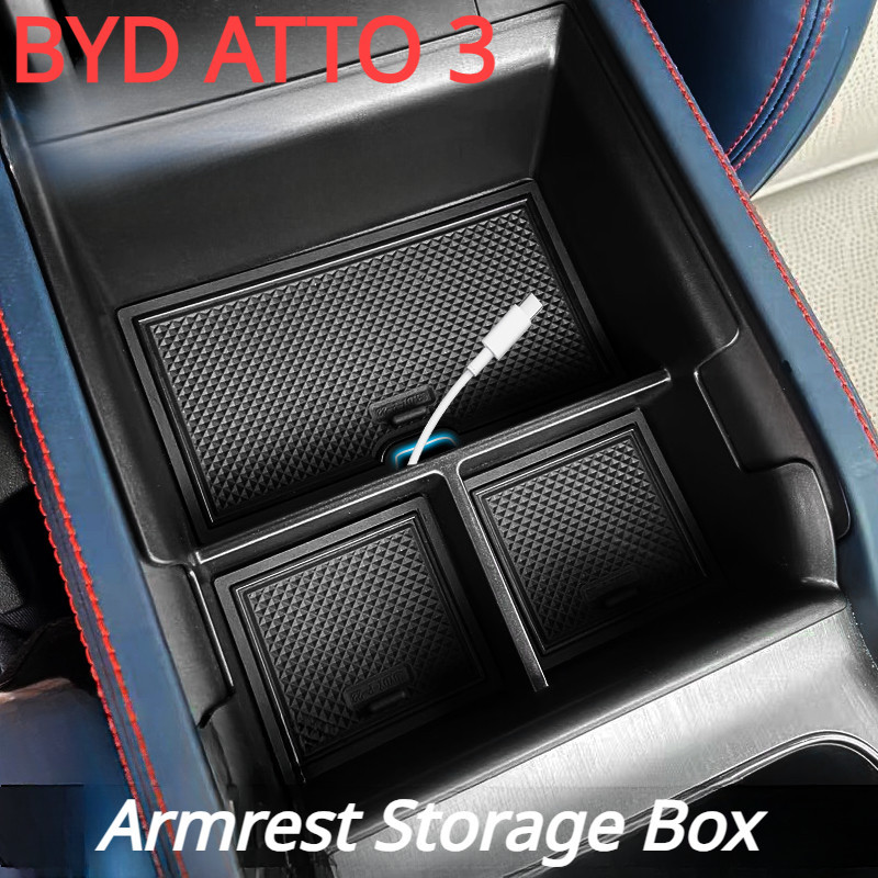 BYD ATTO 3 ATTO3 Armrest Storage Organizers Compartment Box Silicone ...