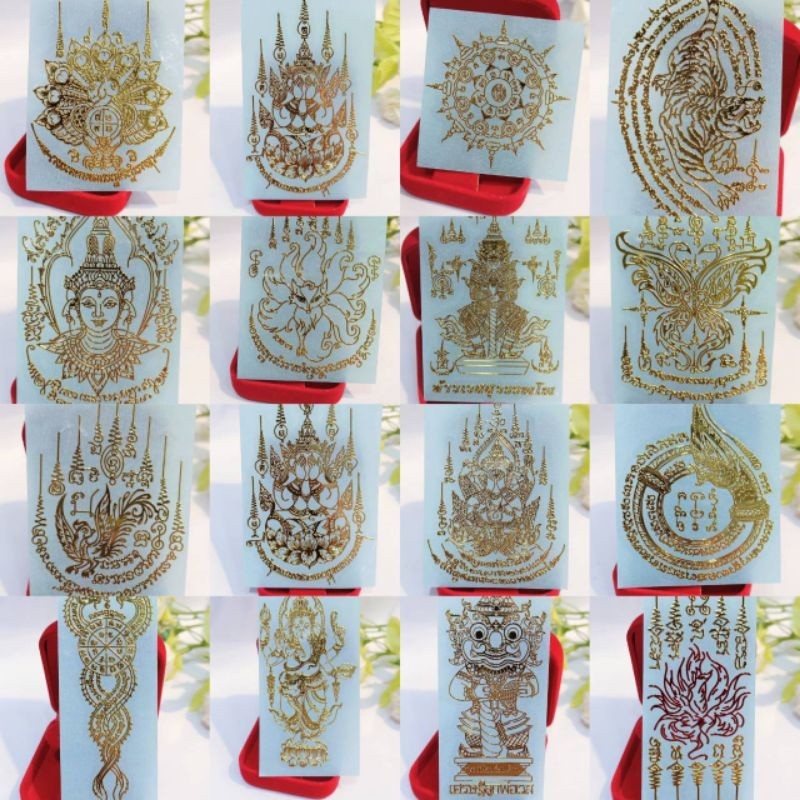 [FF88] Thai Amulet Scripture Sticker Thai Metal Amulet Mobile Phone ...