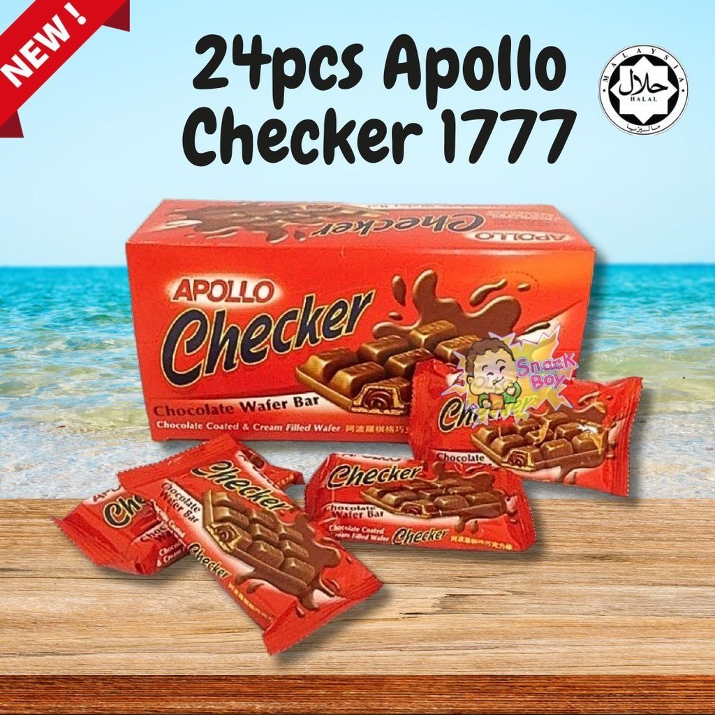 Apollo Checker Chocolate Wafer Bar A1777 (24's x 30g) | Shopee Singapore
