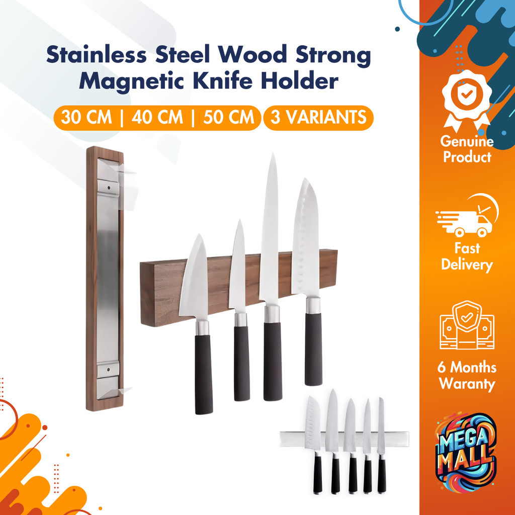Stainless Steel Wood Strong Magnetic Knife Holder [ Multipurpose ...