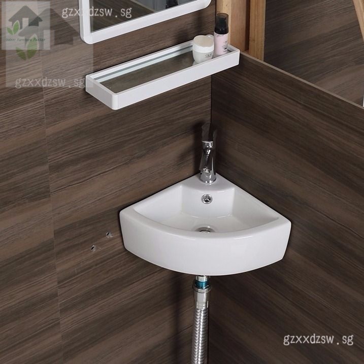 Small bathroom wash basin triangle basin balcony mini hanging basin ...