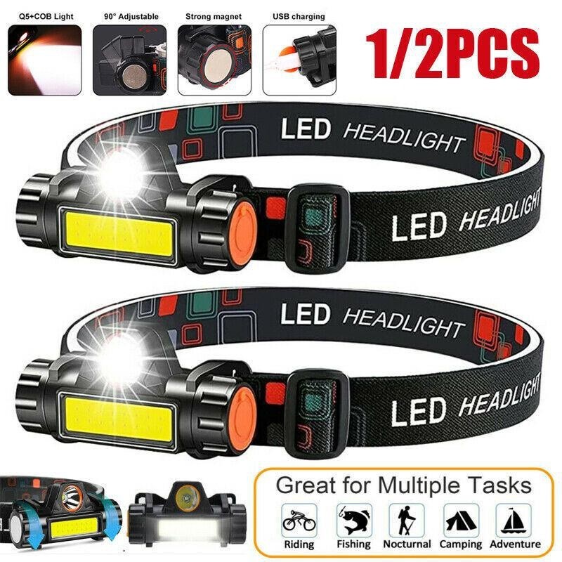 Super Bright Rechargeable Headlamp Wide Beam LED Torch Headlamp Work ...