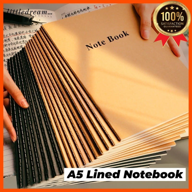 🇸🇬[SG Stock] A5 Kraft Notebook Vintage Diary Lined Stationery Planner ...