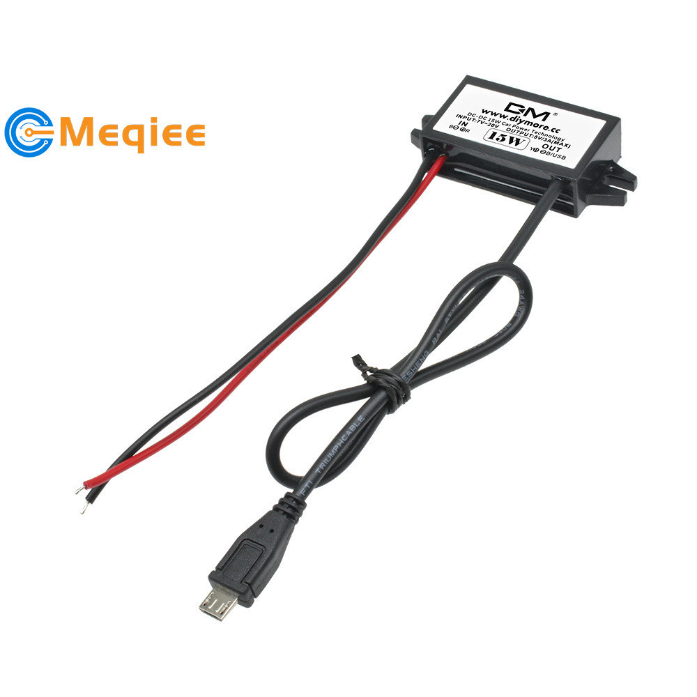 DC-DC 12V to 5V 3A Micro USB Converter Voltage Step Down Regulator ...