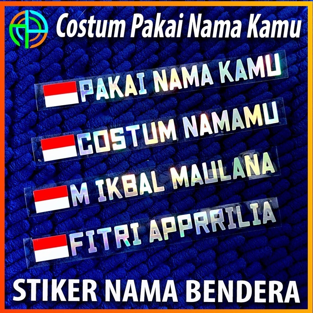 Contents Of 03 Custom Flag Name Stickers | Use Your Name | Hologram ...