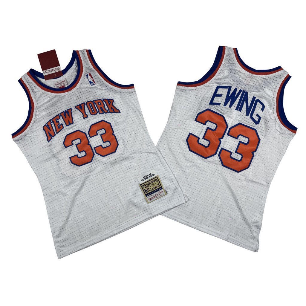 1985-86 new NBA men's New York Knicks # 33 Patrick Ewing retro ...