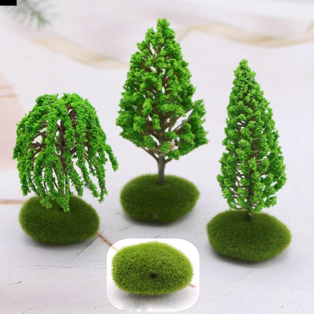 ANTIONE Model Trees, Artificial Moss Rocks/Wooden Base Simulation Fake ...