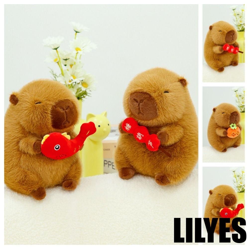 LILYES Plush Animal Kapibala Doll, Soft Fluffy Capybara Plush Toy, Cute ...
