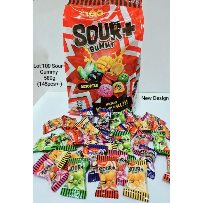 580g Lot 100 Sour+ Assorted Flavoured Gummy (HALAL) | Shopee Singapore