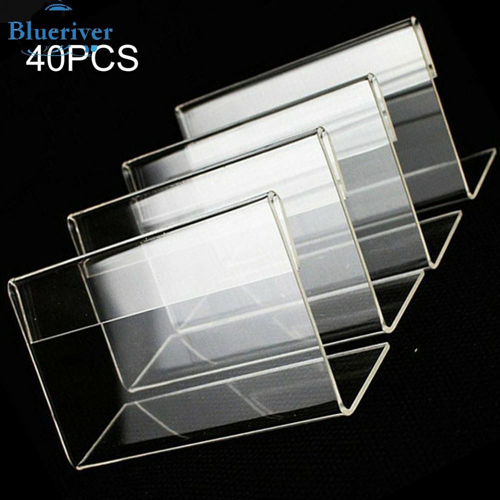 40 Pieces Mini Acrylic Price Tag Label Stand Display Holders ...
