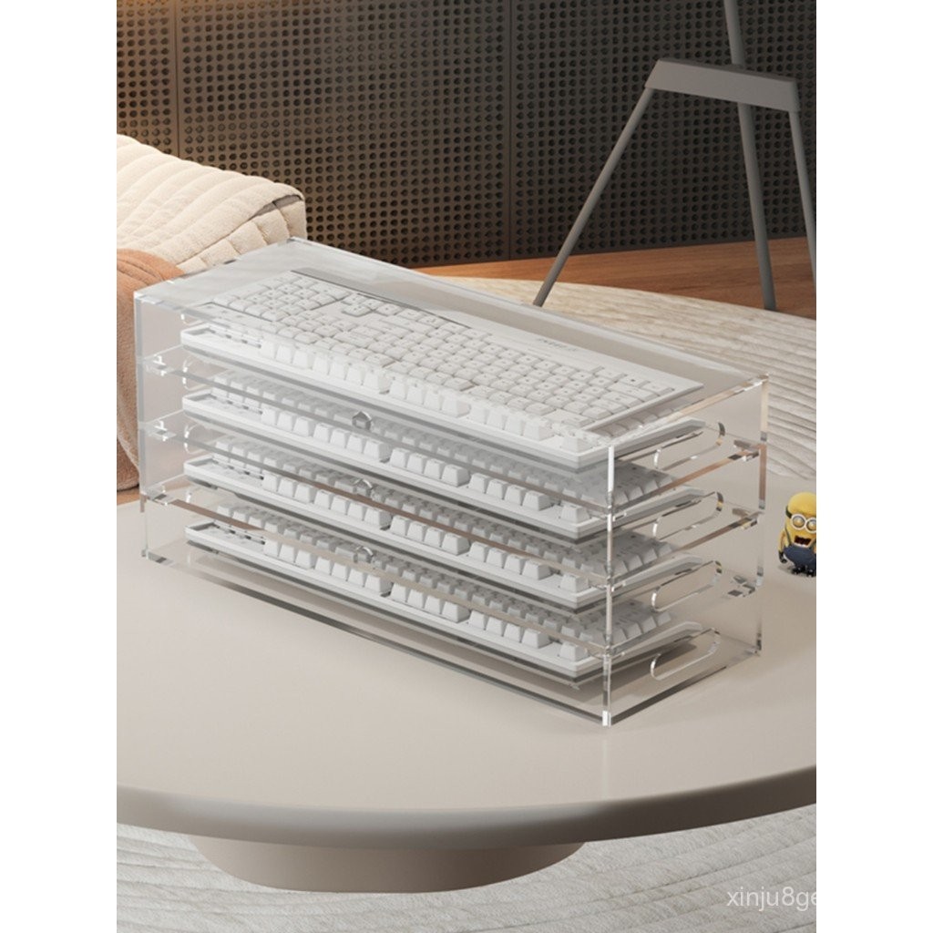 Mechanical Keyboard Display Stand Acrylic Storage Box Desktop Organizer ...