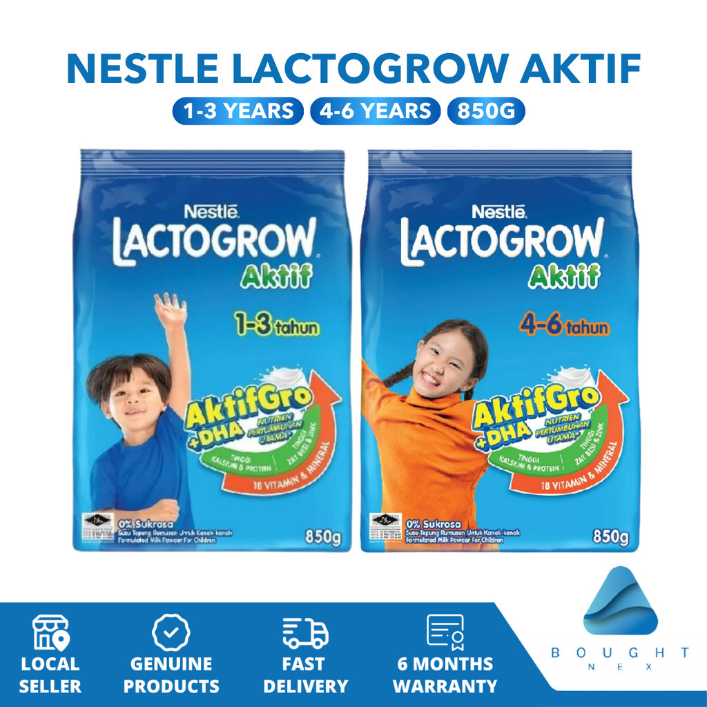 Nestle Lactogrow Aktif 850g - Nutritious, Essential, Balanced Formula ...