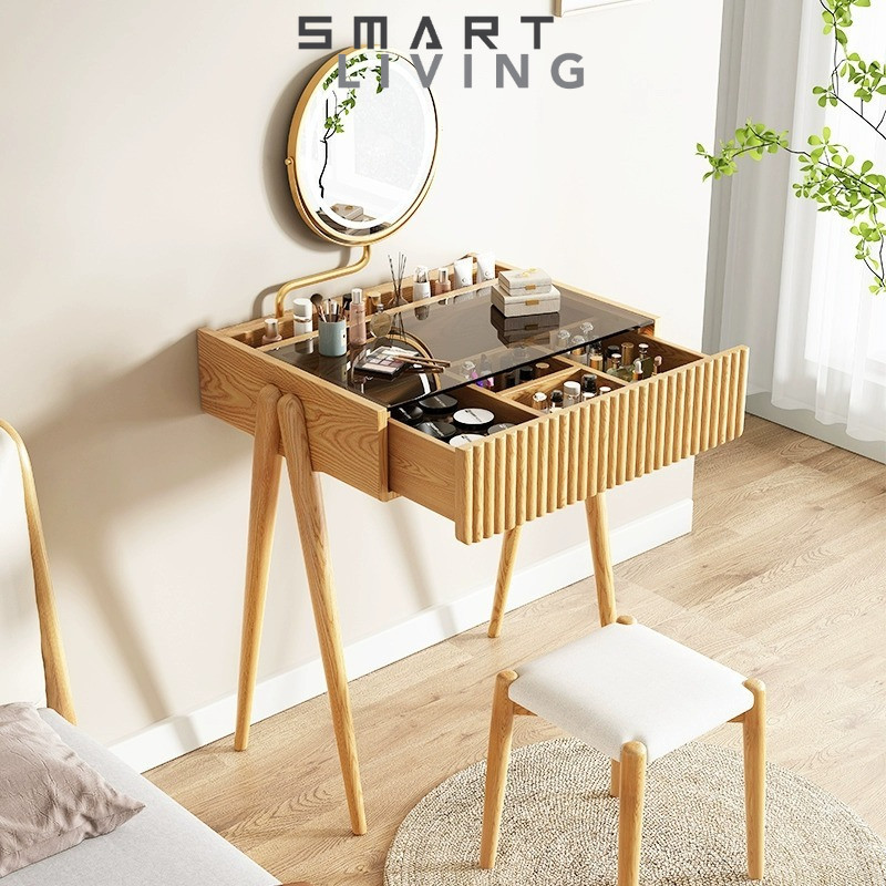 Pre order small apartment dressing table, solid wood dressing table ...