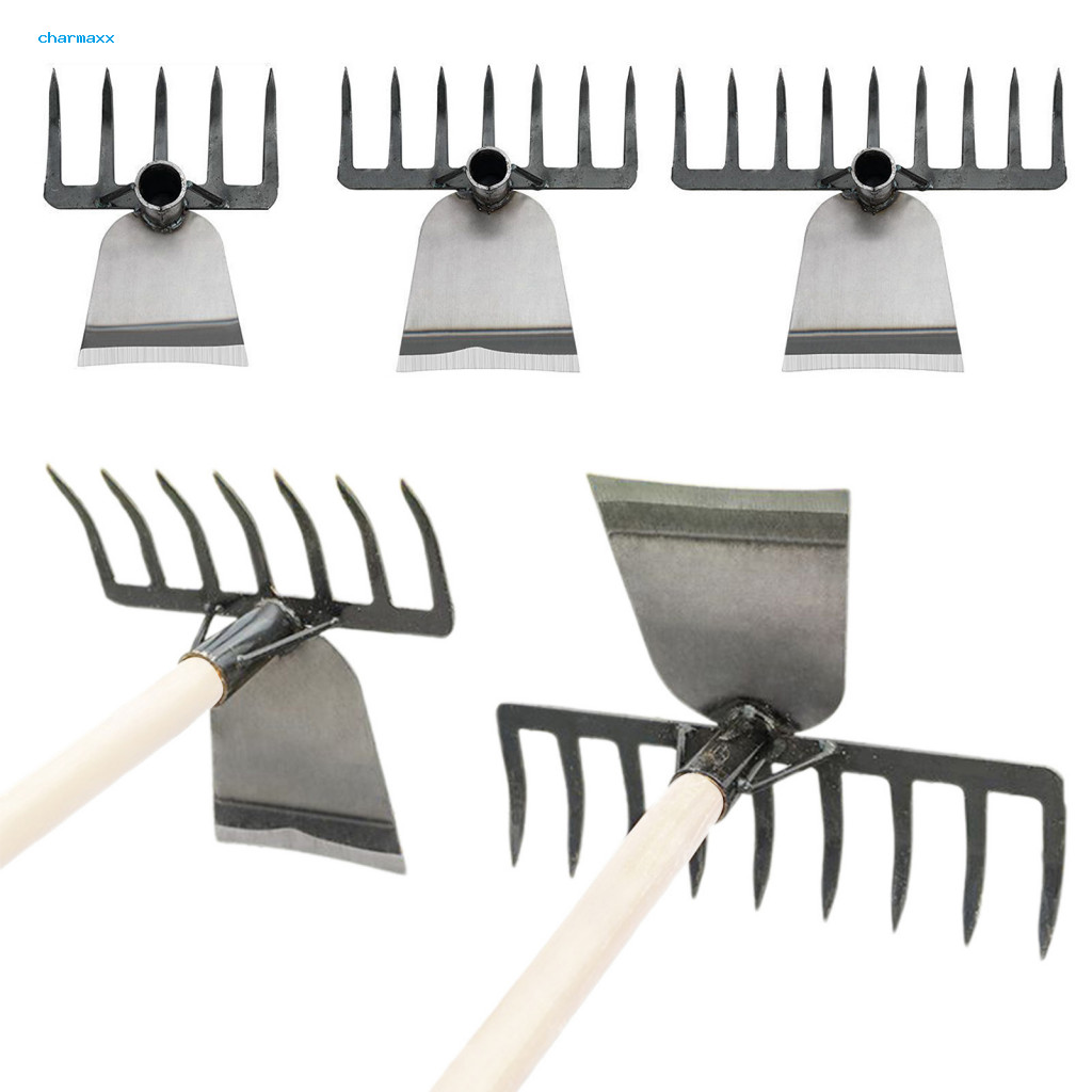 CM Back-saving Garden Rake Heavy Duty Weed Rake 2-in-1 Heavy Duty Hand ...