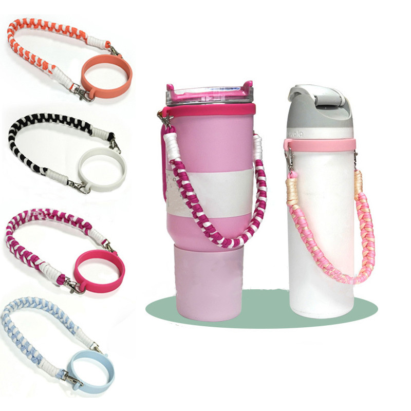 Water Bottle Weaving and Silicone Handheld Lanyard Insulated Cup Bottle ...