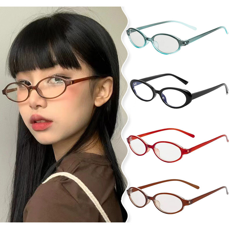 Small Frame Oval Glasses Women's Retro Y2K Spicy Girl Street Photo ...